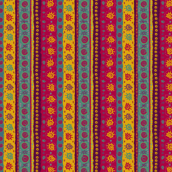 Tecido Tricoline Estampado Digital Barrado Tribal Indígena | Avimor Tecidos