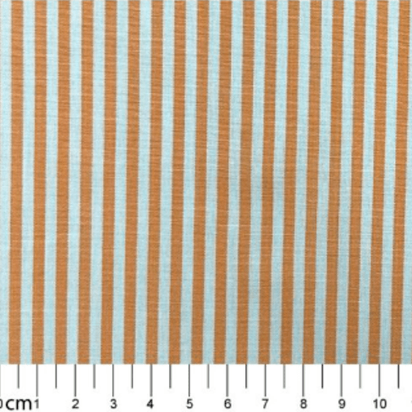 Tricoline Fio Tinto Listrado Médio Laranja | Avimor Tecidos